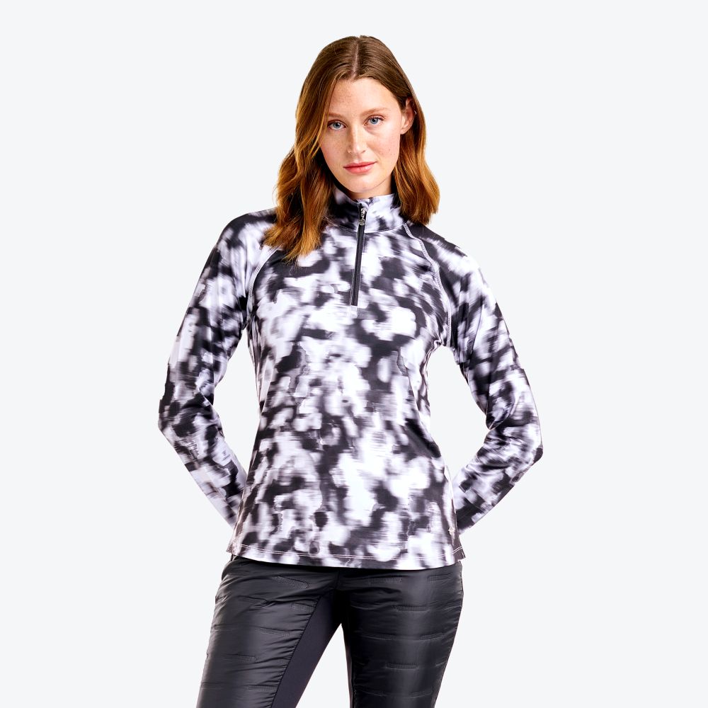 Nivo Ladies Dallas Long Sleeve Golf Mock - Black White – Golf 2 Golf LTD