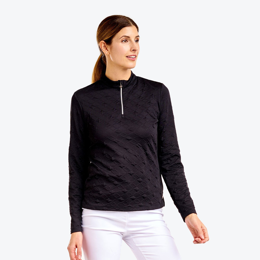 Nivo Ladies Dyna Long Sleeve Golf Mock - Black – Golf 2 Golf LTD